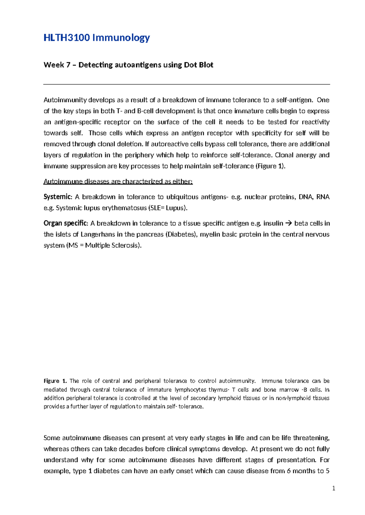 HLTH3100 Final Lab Report: Autoantigen Detection Using Dot Blot Assay ...
