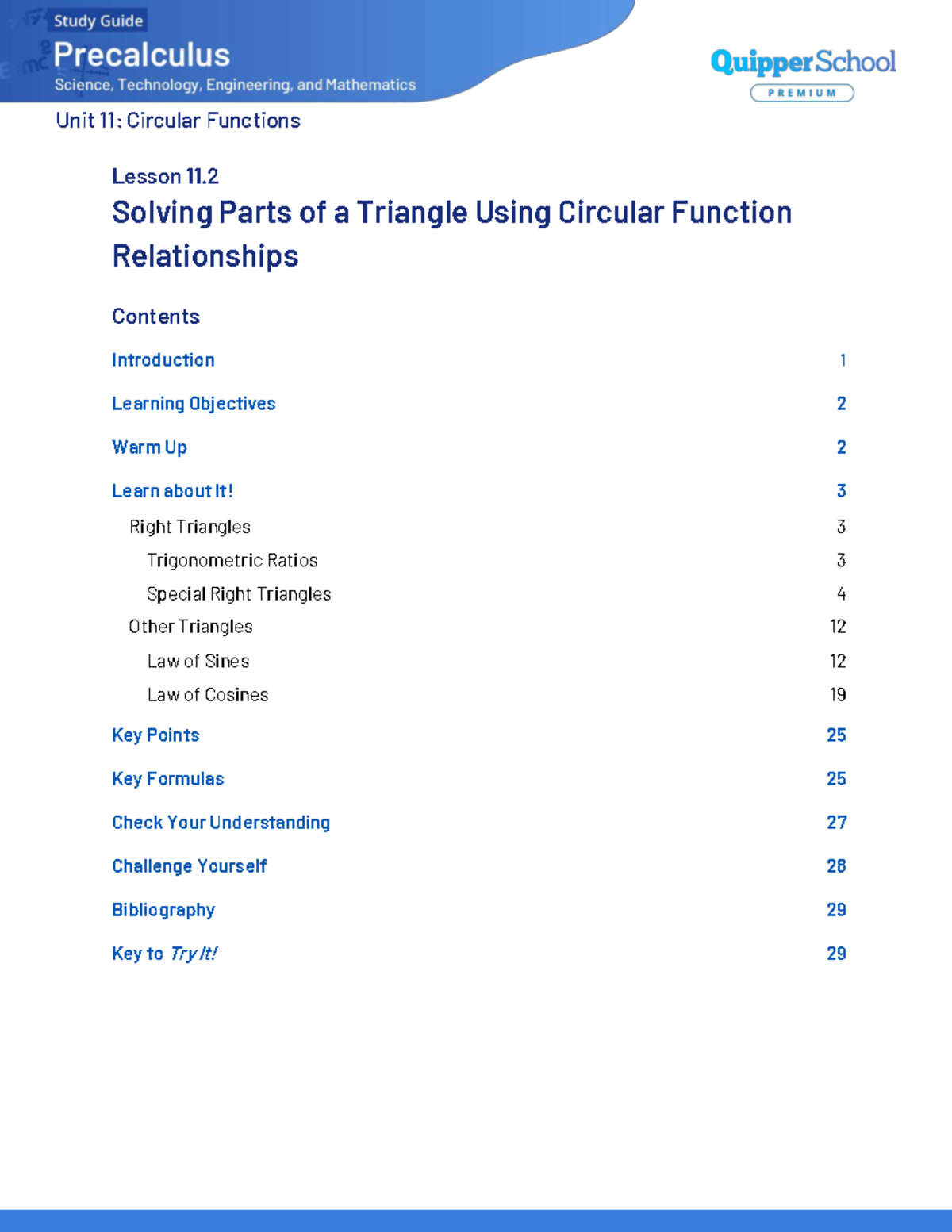 PCAL 11 Q2 1102 Final: Circular Functions & Triangle Solutions - Studocu