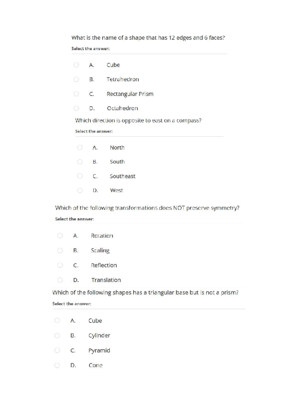 18-23 - Geometry Practice Questions and Answers - Studocu