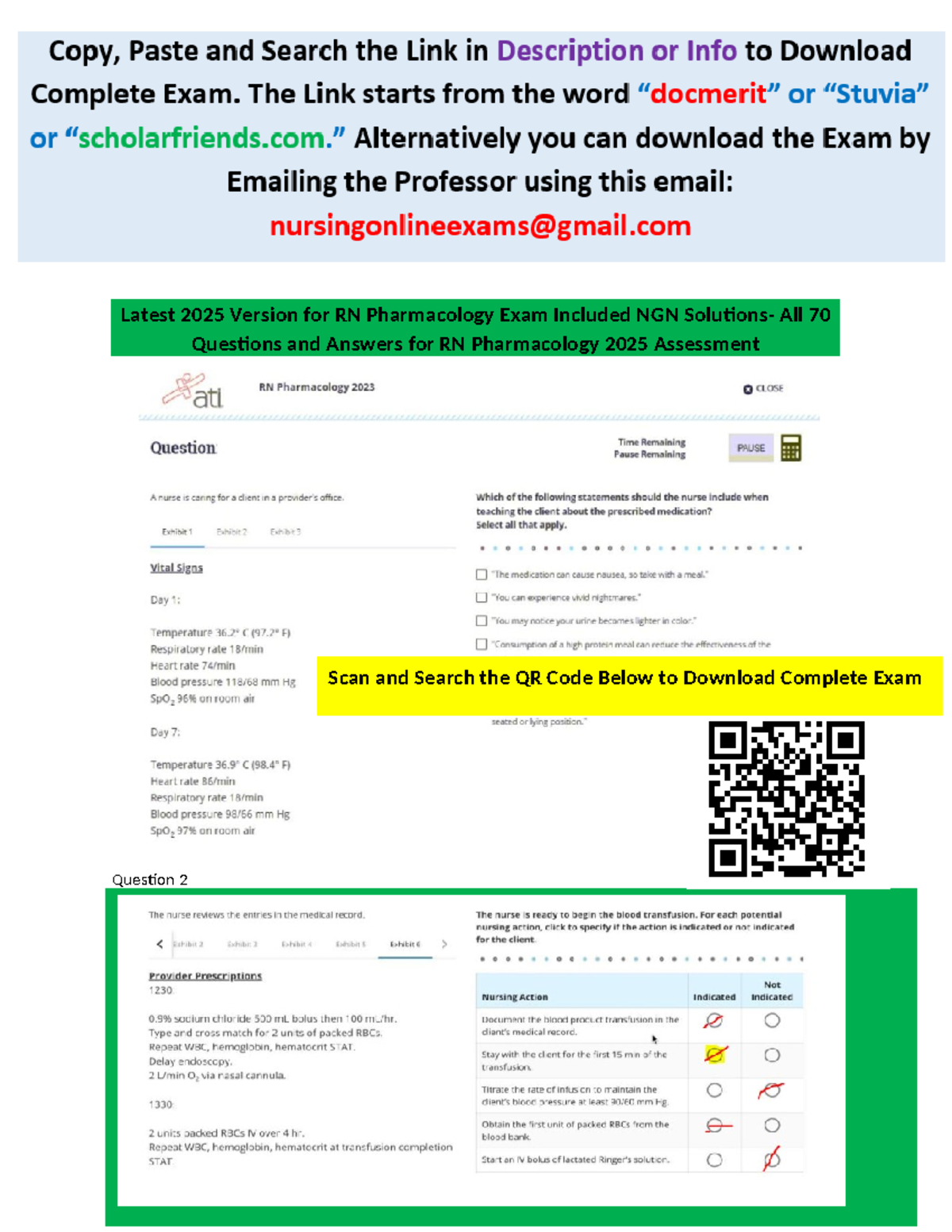 RN Pharm 2025 Assessment: 70 Questions & Answer Key Guide - Studocu