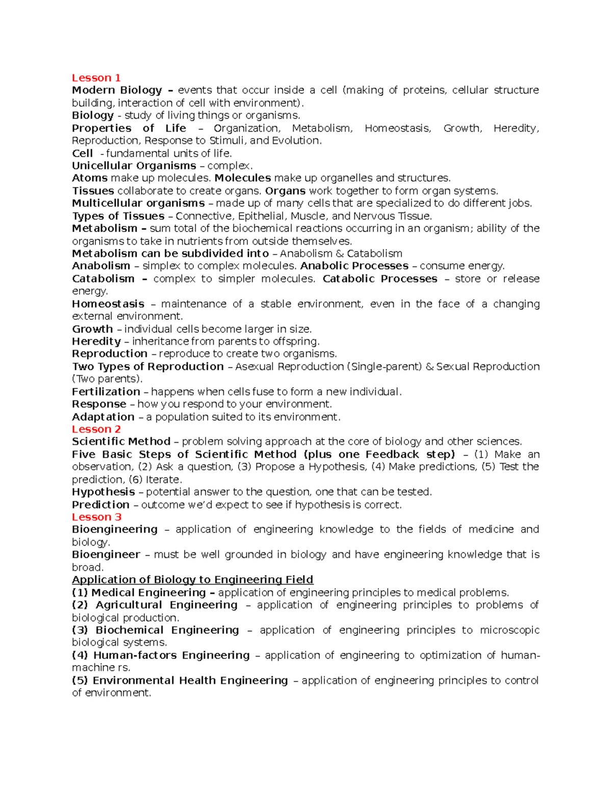 SCI 402: Modern Biology - Comprehensive Overview of Cell Structure ...