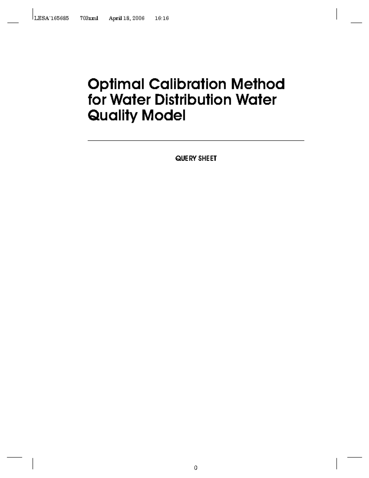 703xml Optimal Calibration Method for Water Quality Model - Wu - Studocu