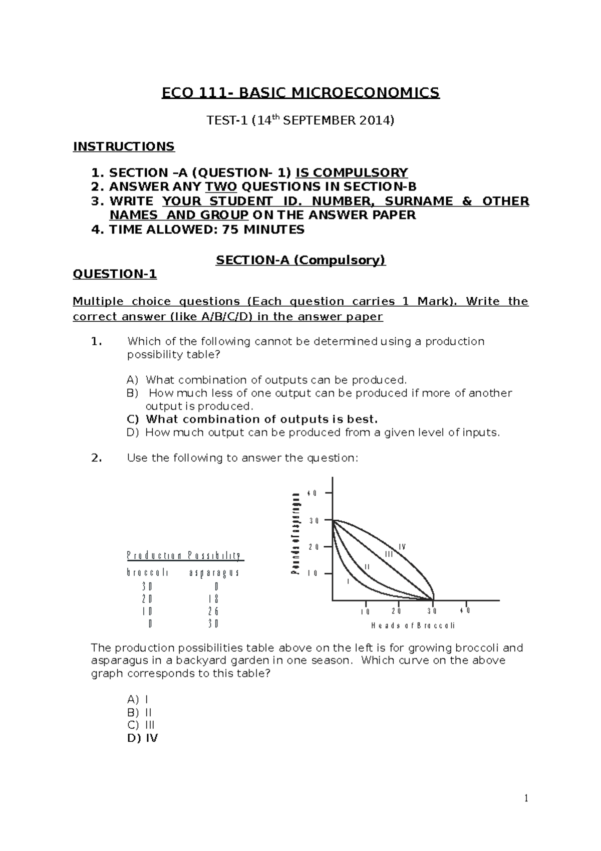 ECO 111 - Test 1 Answers and Explanations in Basic Microeconomics - Studocu