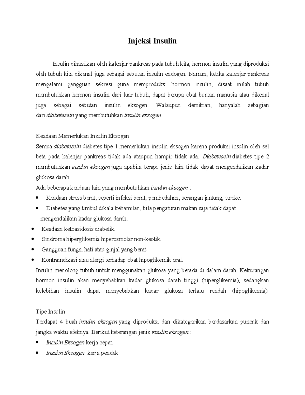 Injeksi Insulin: Materi Kuliah untuk Diabetesein dan Terapi Insulin ...