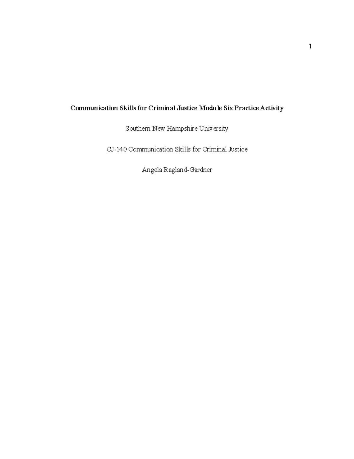 CJ 140 Module 6-1 Interview Practice Questions and Scenarios - Studocu