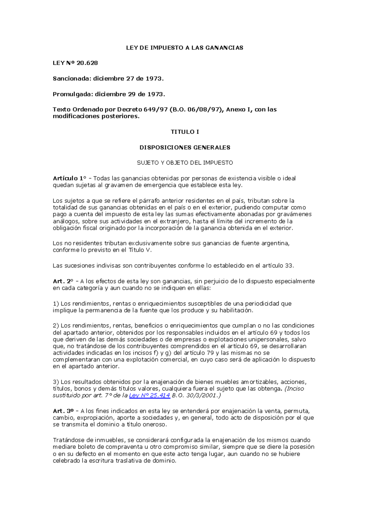 Ley De Ig Ley De Impuesto A Las Ganancias Ley De Impuesto A Las 8567
