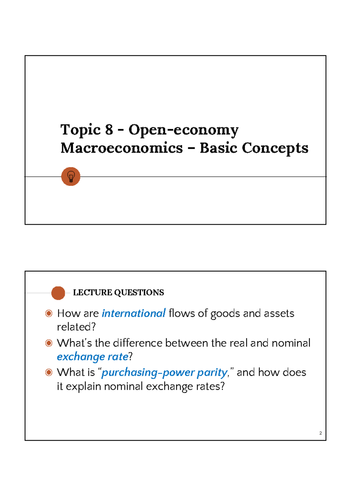 Answers - Topic 8 - Basic Concepts of Open Economy (Macro 101) - Studocu