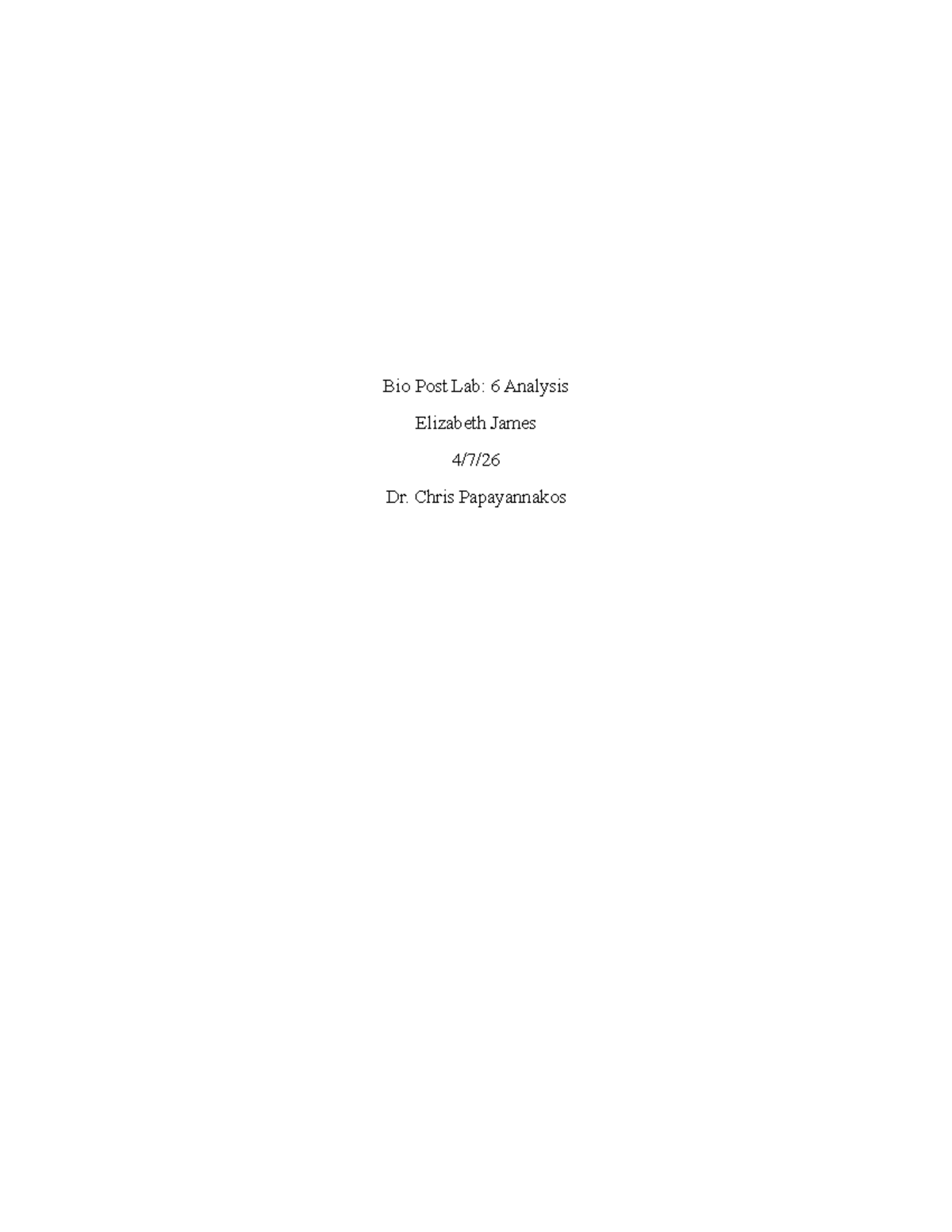 Bio Post Lab 6: SDH Activity Analysis in B. Taurus Tissues - Studocu