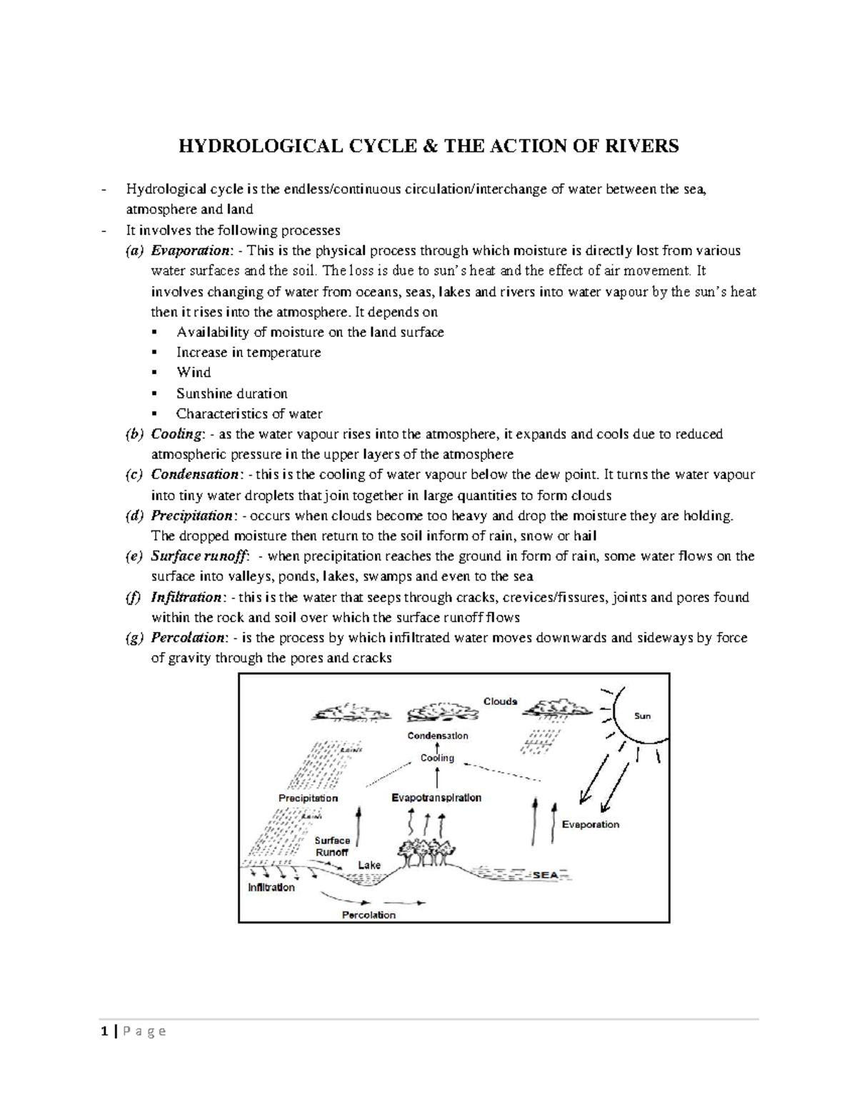 HYD 101: Hydrological Cycle and River Dynamics Overview - Studocu