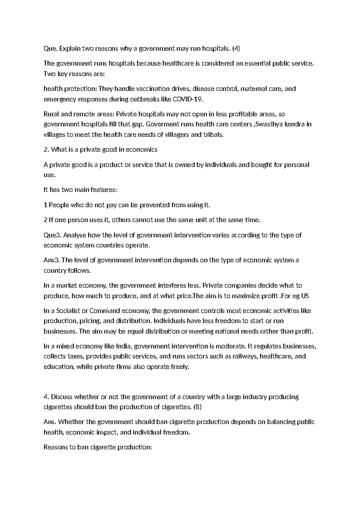 Role of Government in Healthcare and Economic Systems (ECO101) - Studocu