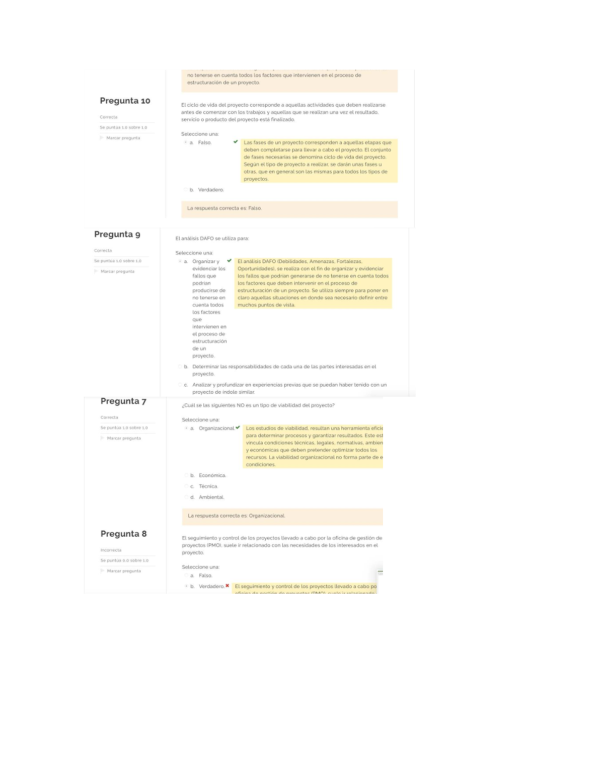 Examen C11: Seguimiento y Control de Proyectos - Preguntas y Respuestas - Studocu