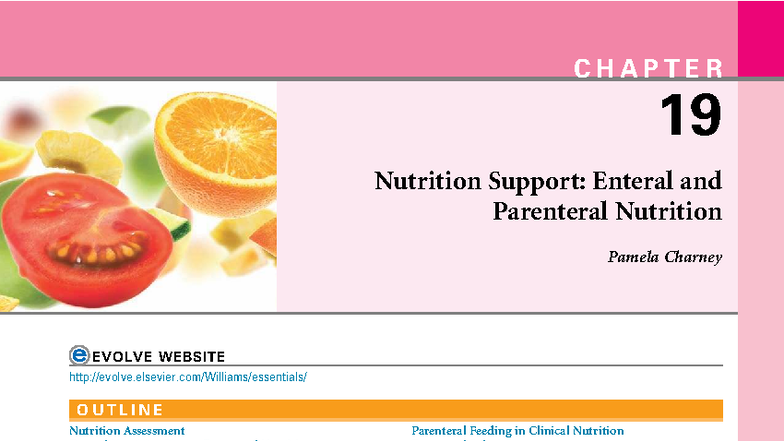 CHAPTER Nutrition Support: Enteral and Parenteral Nutrition (NUTR 101 ...