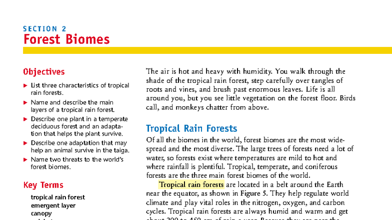 Group 2 - BIOMES: Forest Biomes Overview and Characteristics - Studocu