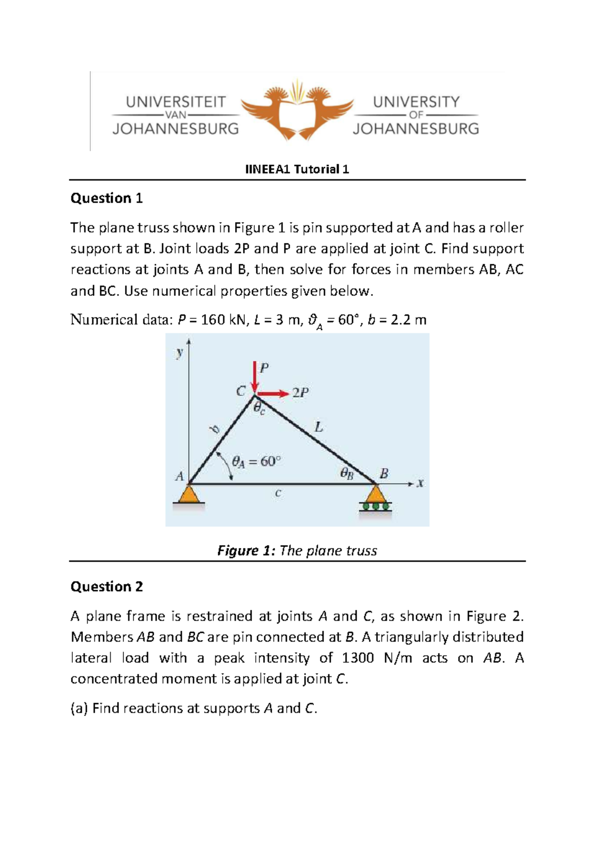IINEEA1 Tutorial 1 - Engineering Design Questions and Solutions - Studocu