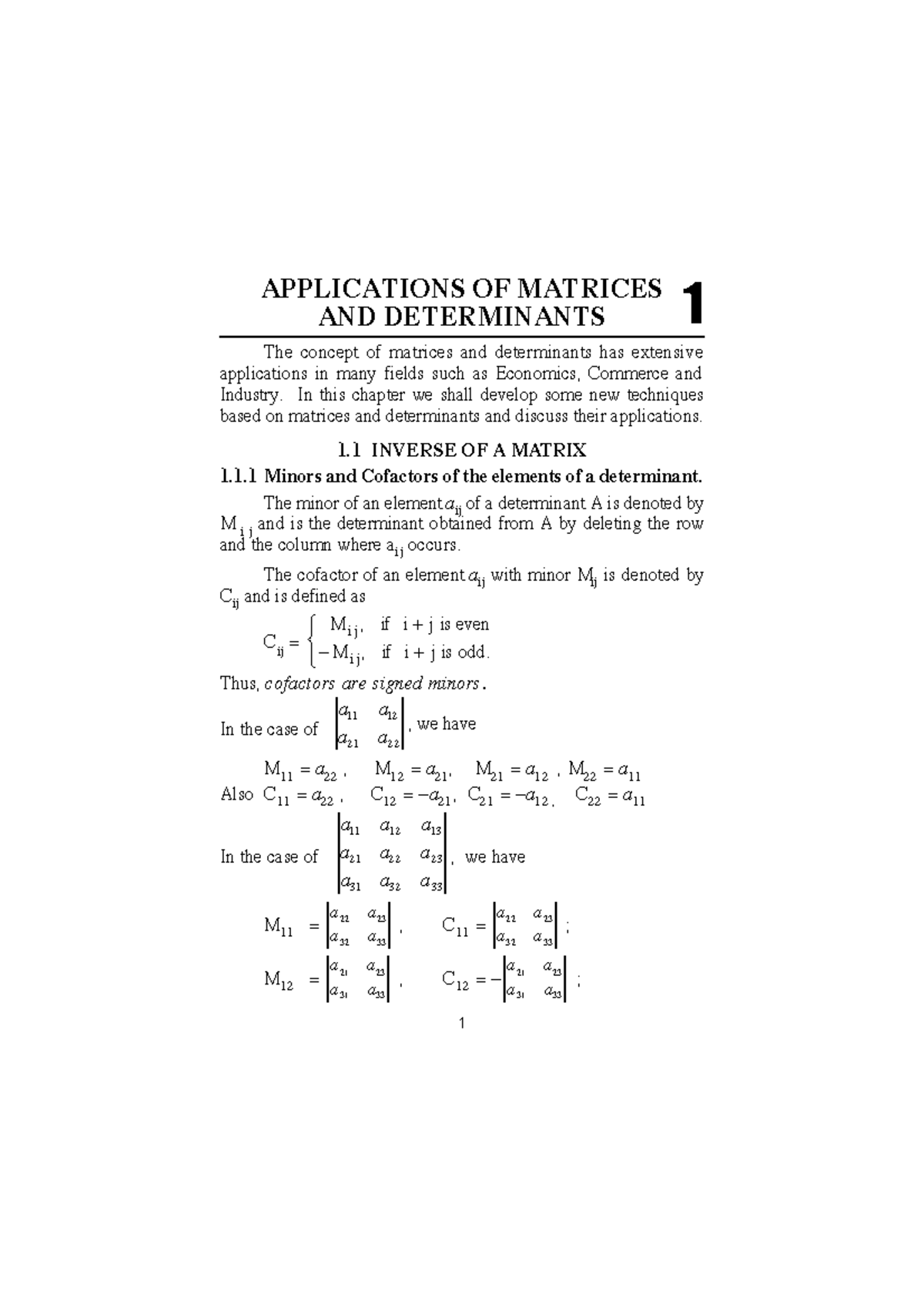 Matrix Determinants and Inverses: Comprehensive Chapter Notes - Studocu