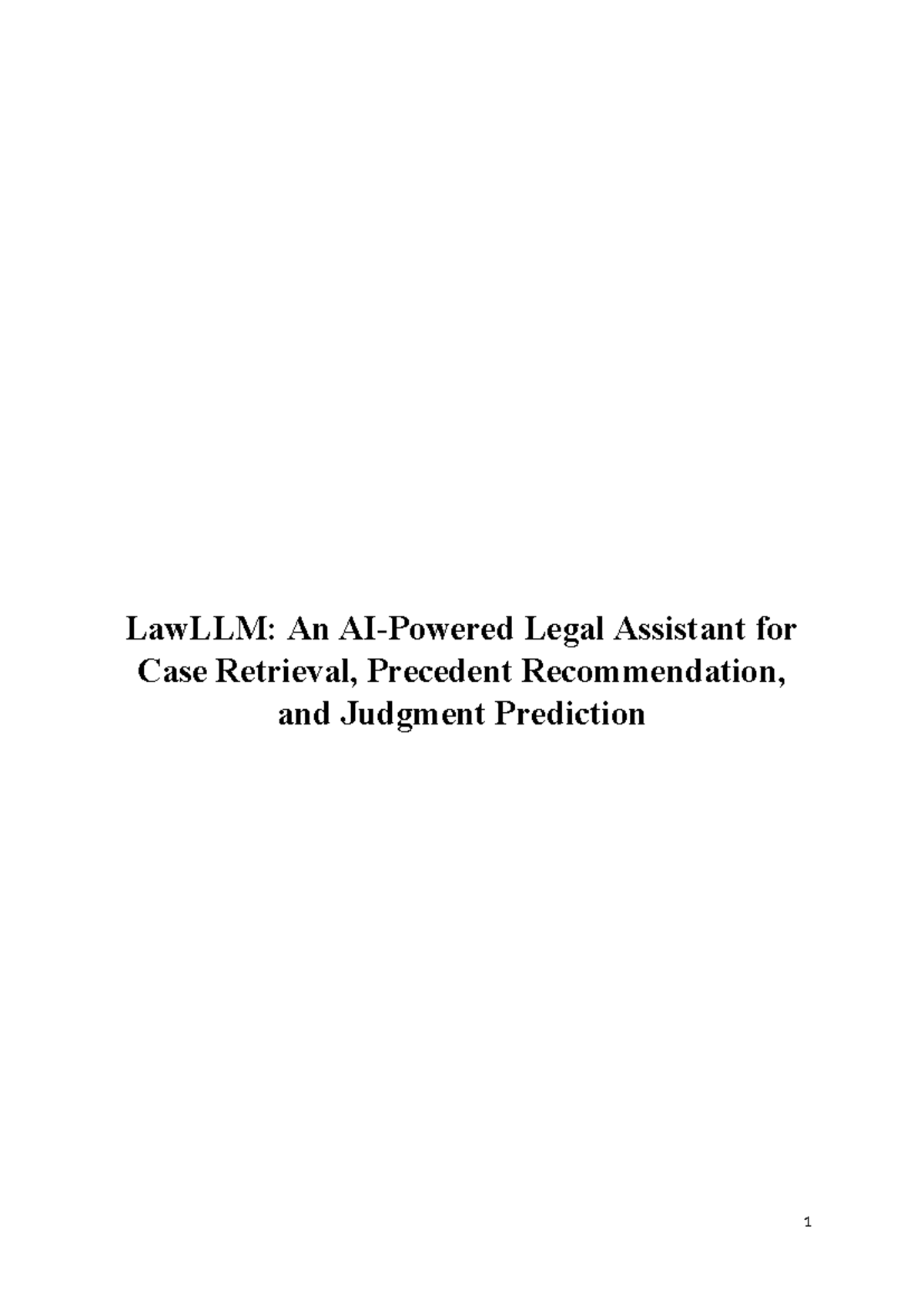 LawLLM: A Machine Learning Legal Assistant for Case Analysis (1433 ...