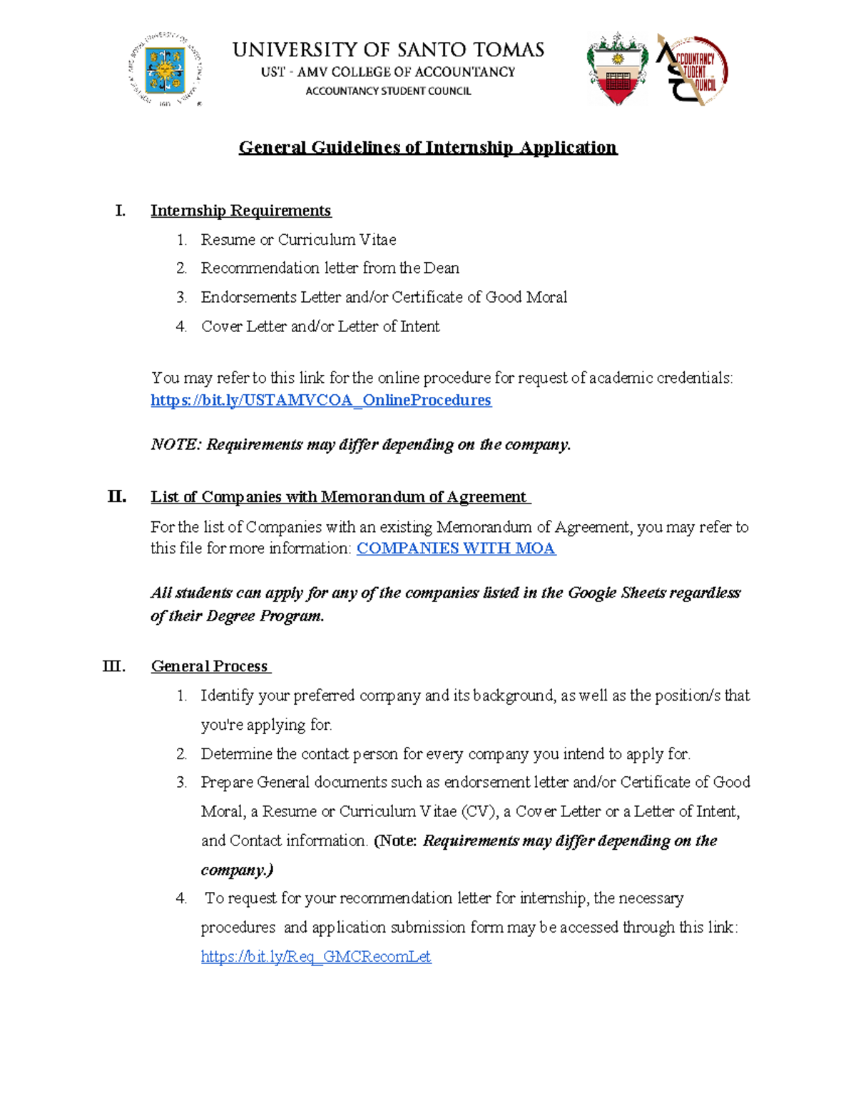 Internship Application Guidelines: Requirements & Process Overview ...