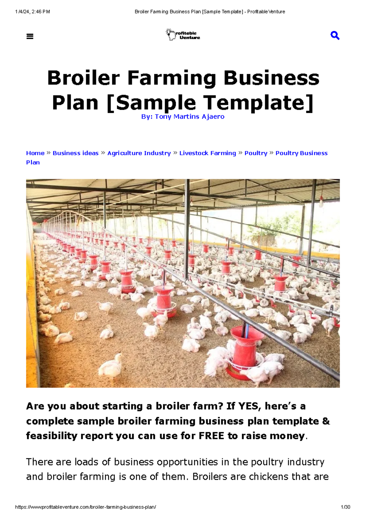 Poultry Farming Business Outlook