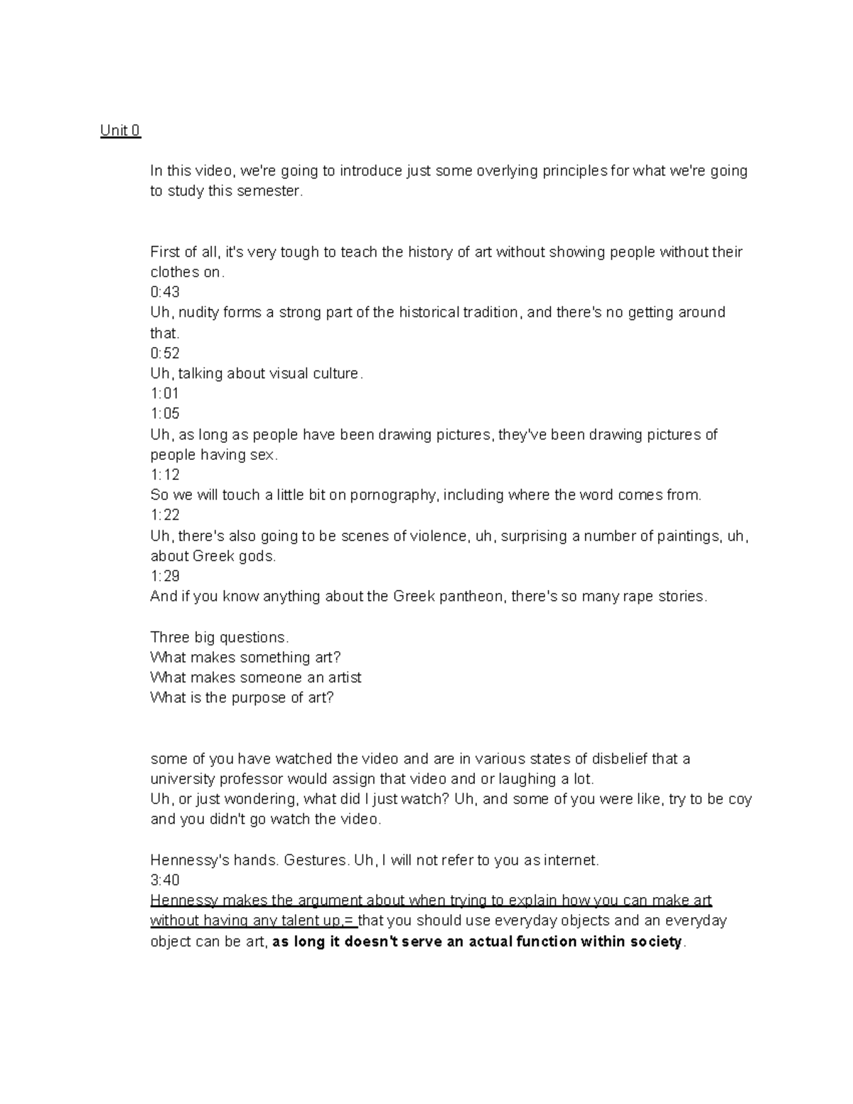 ARTH 120 - Intro to Art History: Modules 1-4 Lecture Notes - Studocu