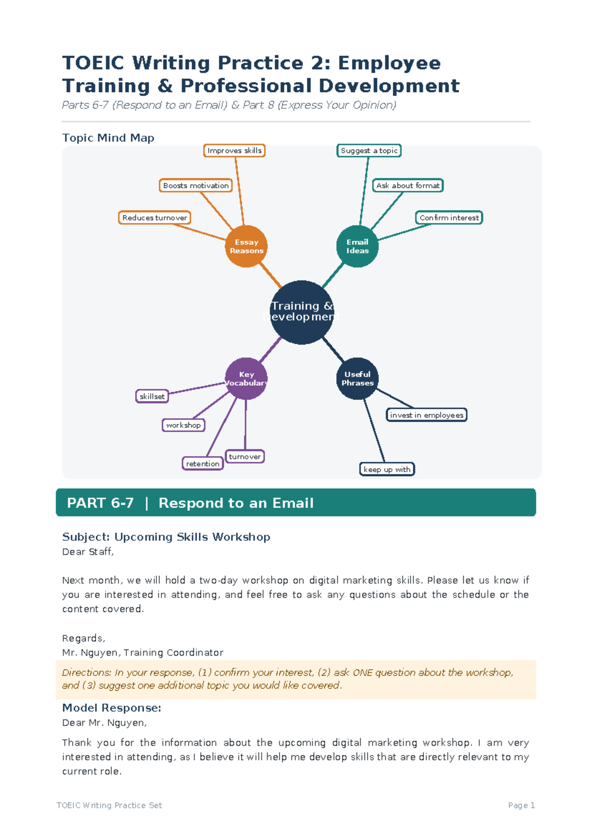 TOEIC Writing Practice 2: Employee Training & Development Insights ...