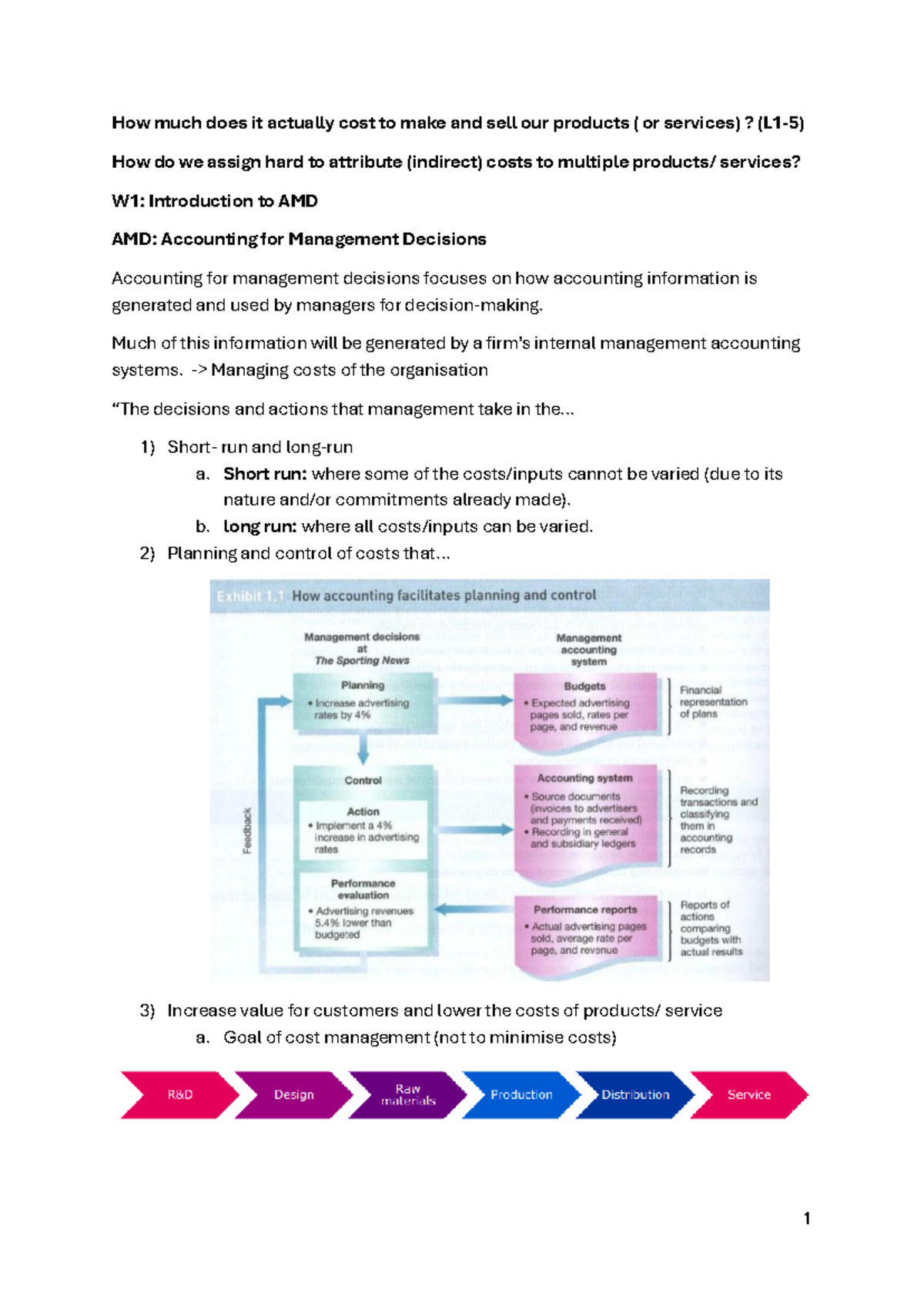 Accounting for Management Decisions - W1 MidSem Notes - Studocu