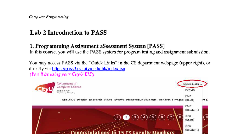 CS Programming Lab 2: Introduction to PASS & Integer Operations - Studocu