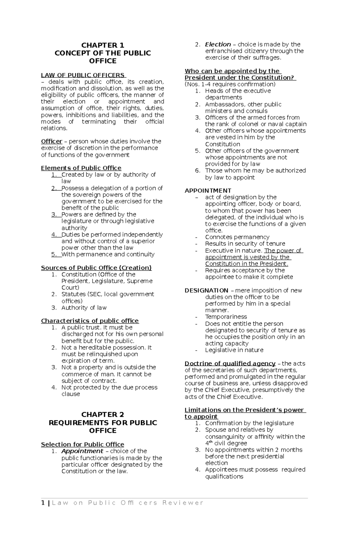 LAW ON PUBLIC OFFICERS: Comprehensive Review of Public Office Concepts ...