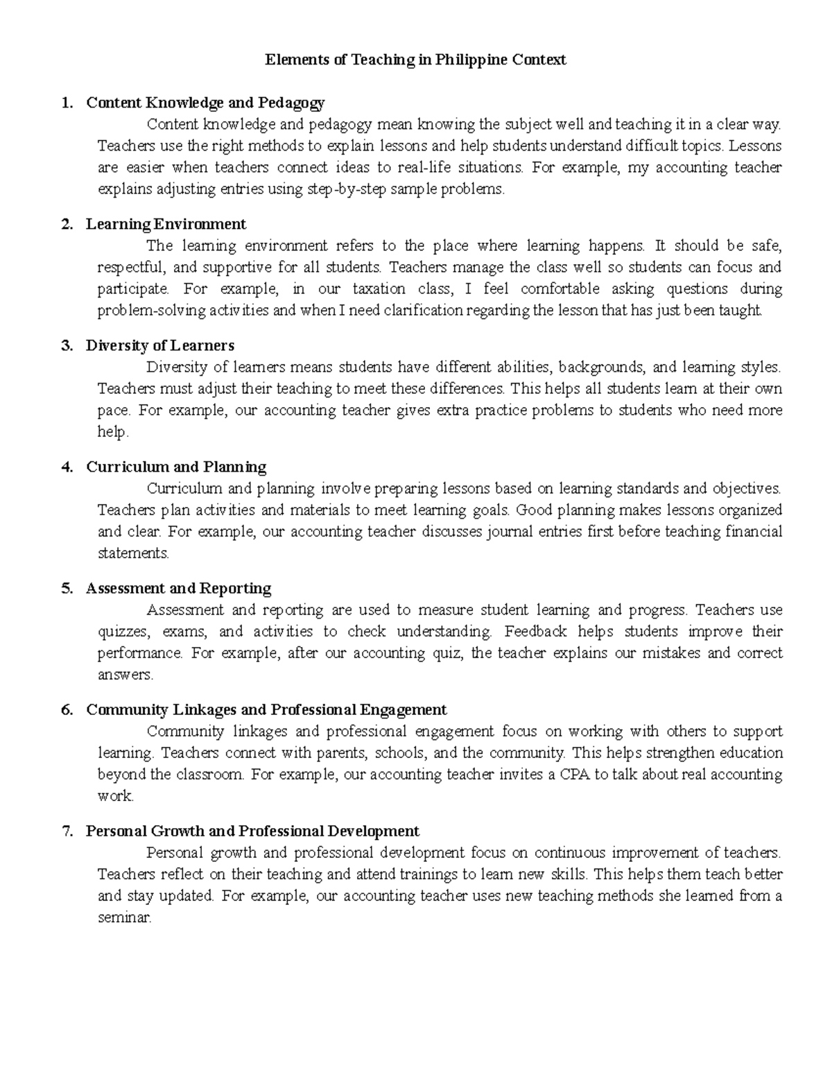 Teaching Elements in the Philippine Context: Knowledge & Pedagogy - Studocu
