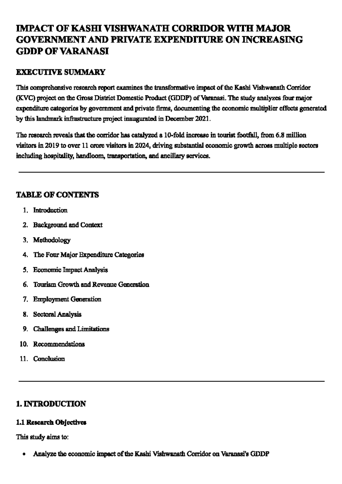 KVC 2024: Economic Impact on Varanasi's GDDP and Tourism Growth - Studocu