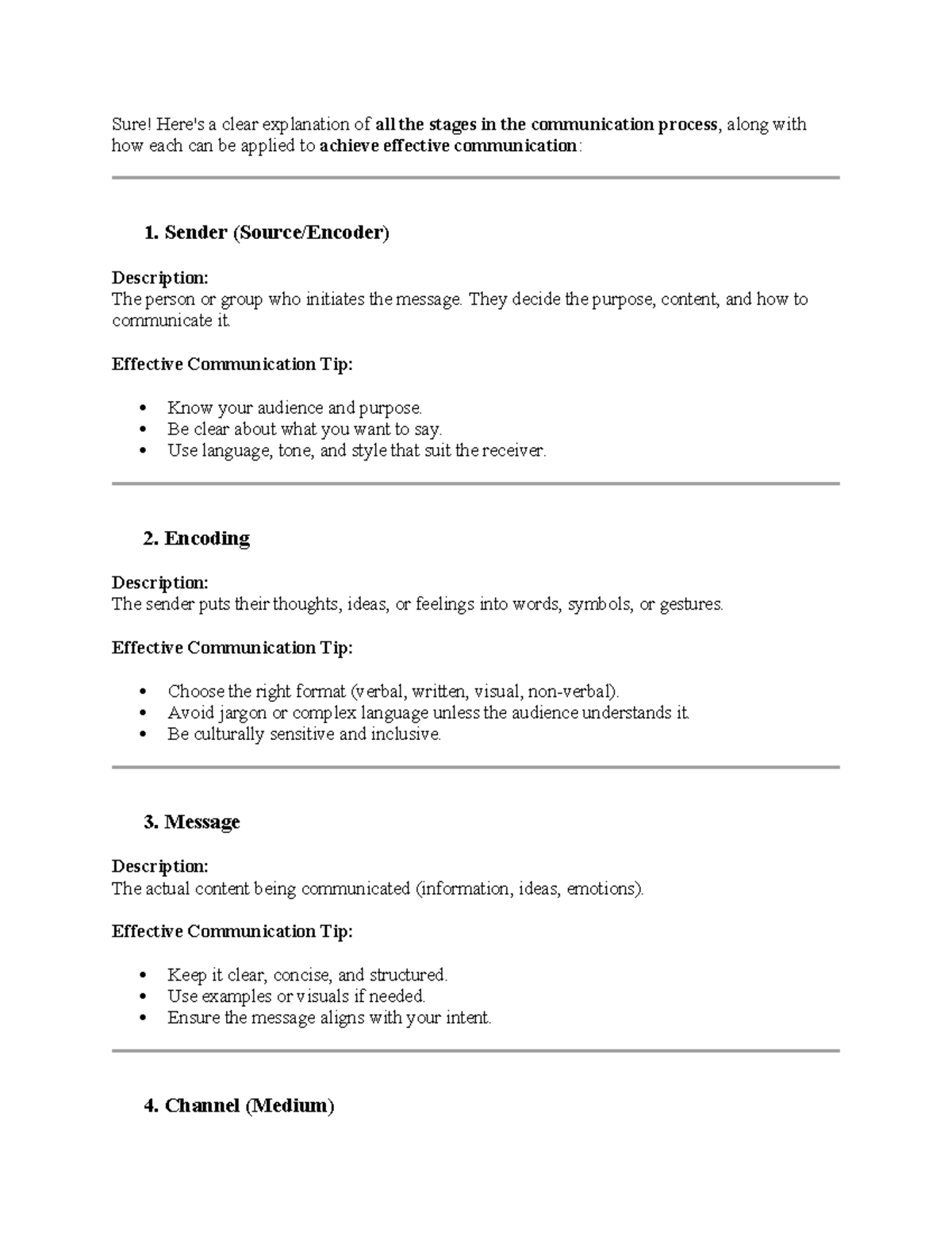 BCS 1100 Module: Stages of Effective Communication Explained - Studocu