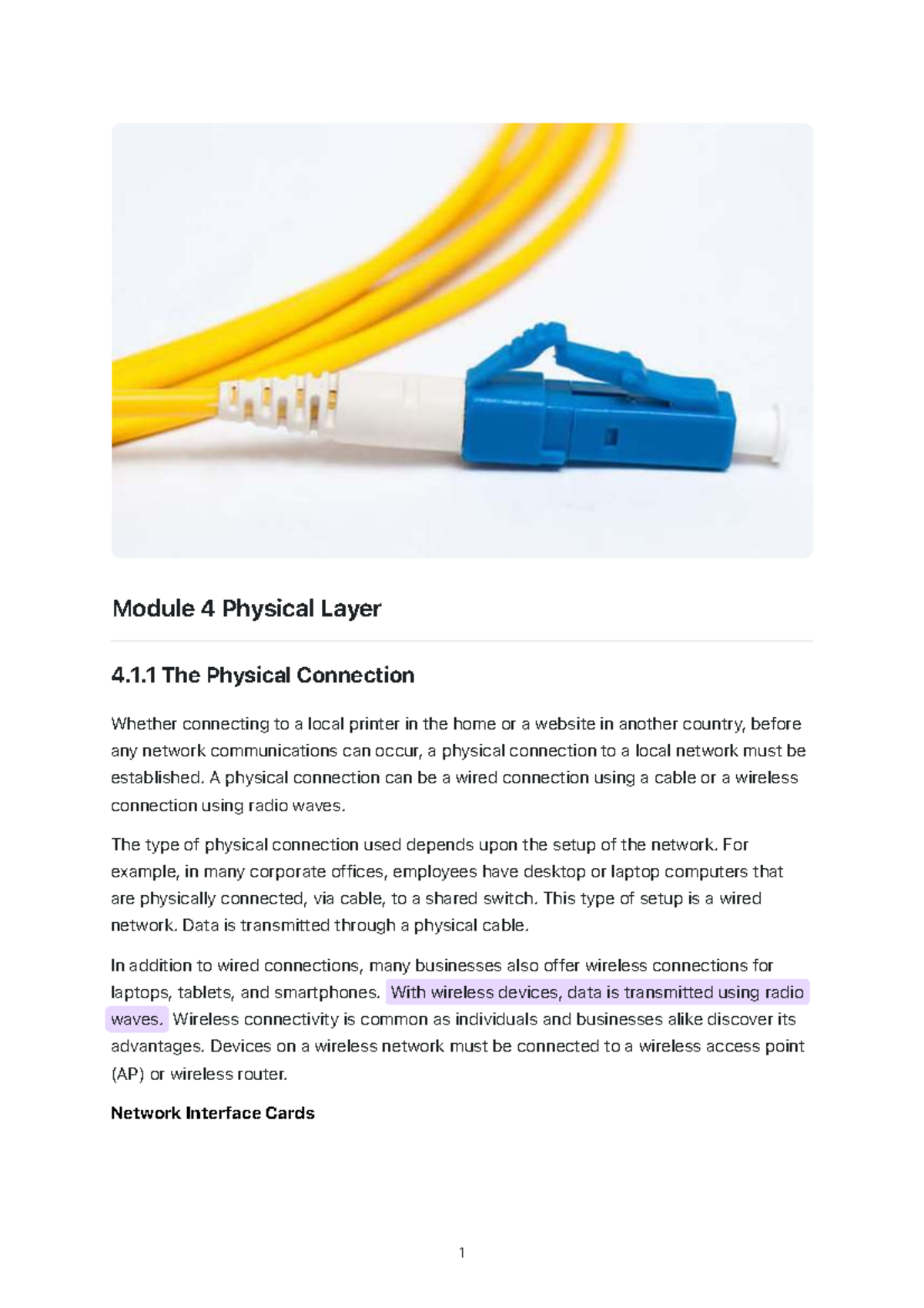 Module 4: Understanding the Physical Layer in Networking - Studocu