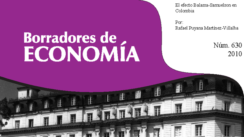 El Efecto Balassa-Samuelson en Colombia: Análisis de Productividad y ...