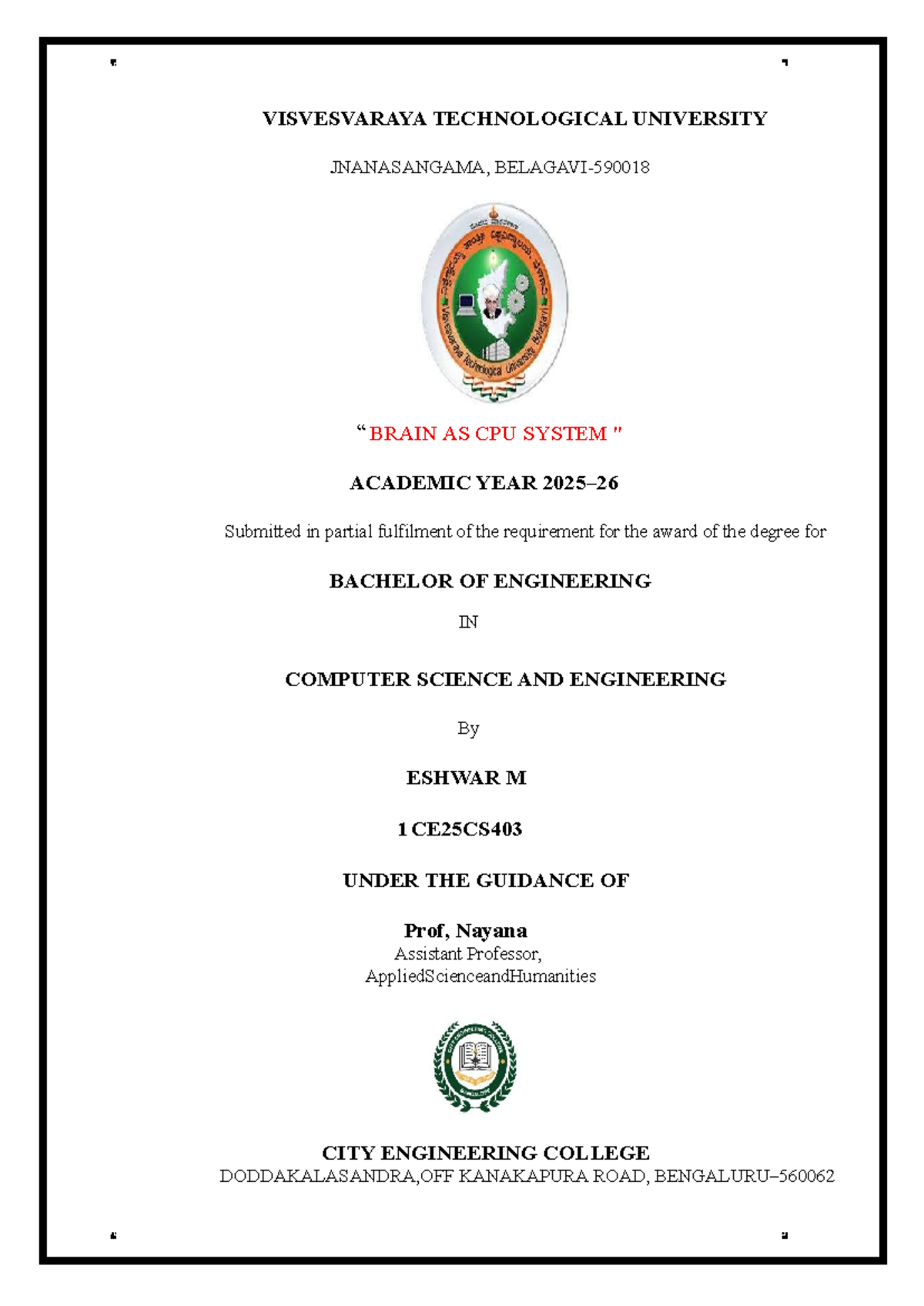 BIO - biology ppt - VISVESVARAYA TECHNOLOGICAL UNIVERSITY JNANASANGAMA ...