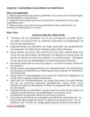 Module 3 - ARALIN 3: PANITIKAN NG IBA’T IBANG REHIYON Cordillera ...