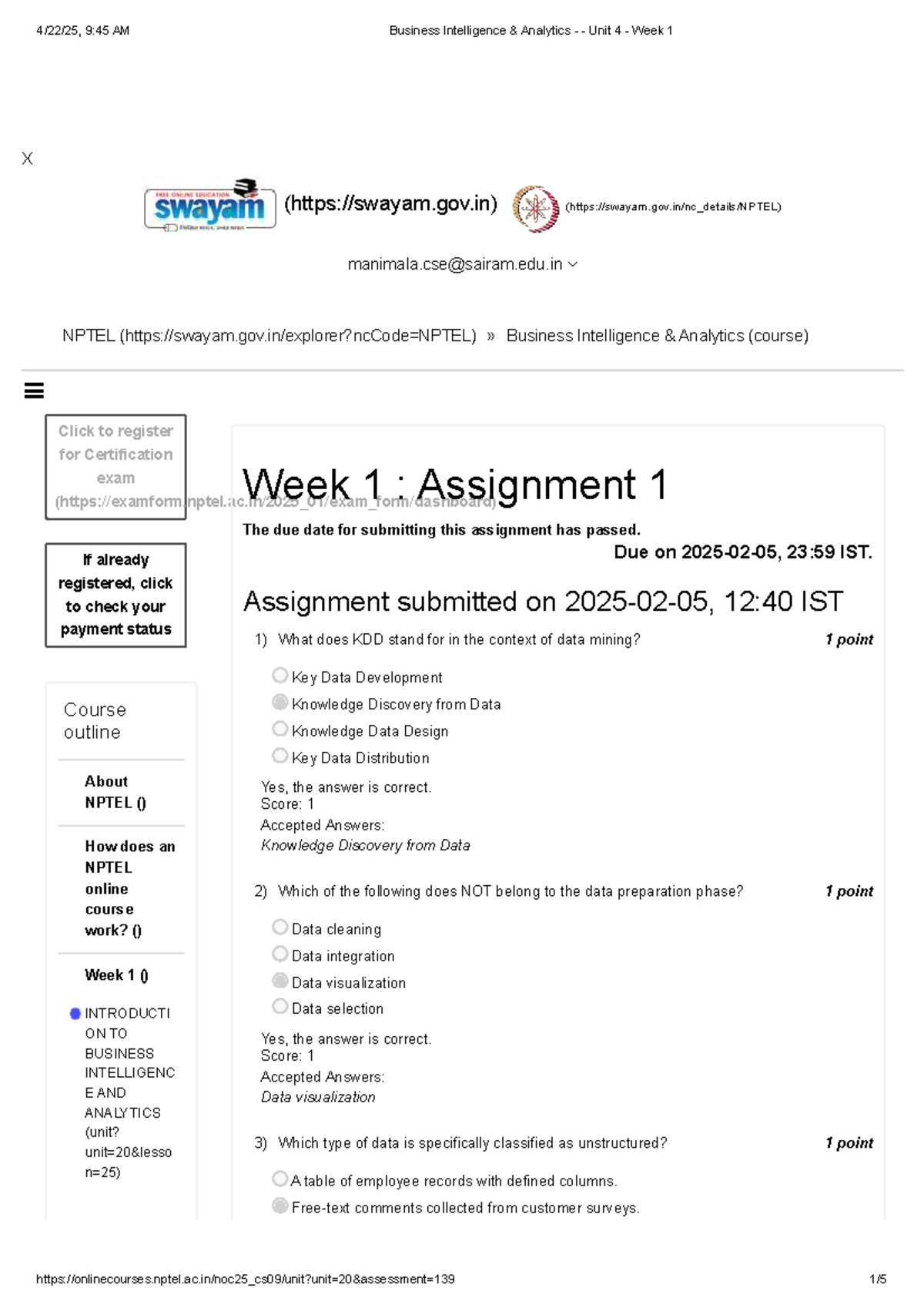 Business Intelligence Analytics (BIA) Unit 4 & 7 Assignments Overview ...