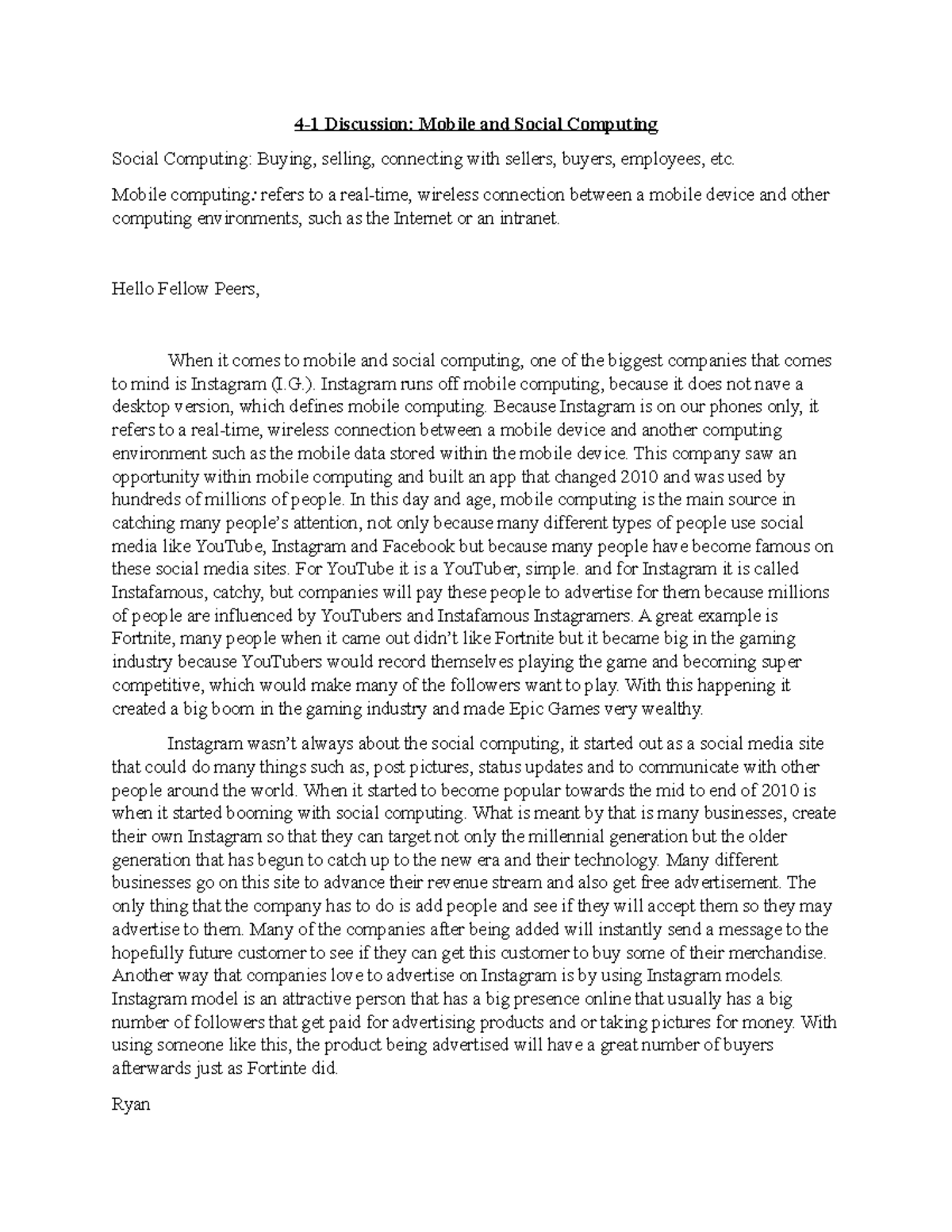 4-1 Discussion: Insights on Mobile & Social Computing Trends - Studocu