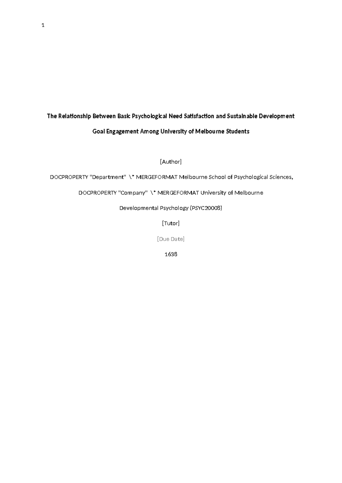 PSYC2000 Lab Report: BPN Satisfaction & SDG Engagement at UoM - Studocu