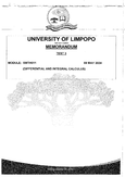 SMTH011 - UL - Differential And Integral Calculus - Studocu