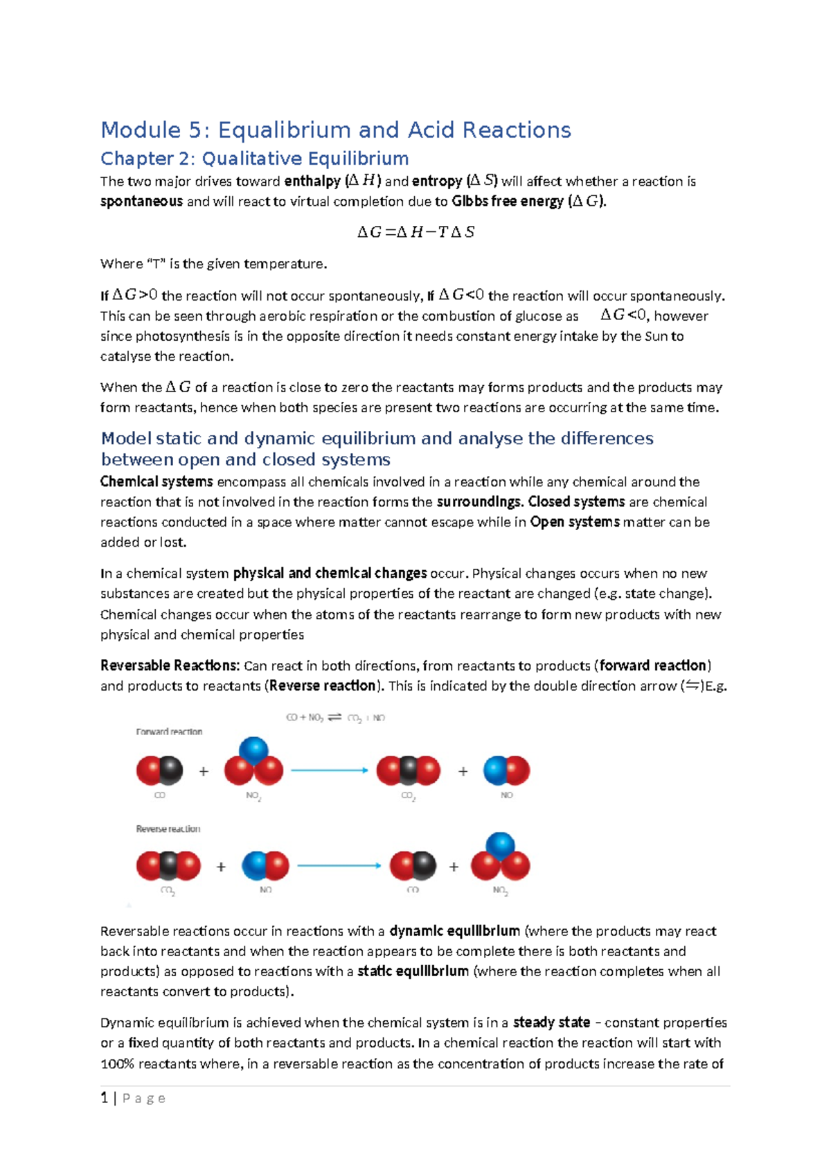 Full Course Notes - HSC: Equilibrium & Acid Reactions Overview - Studocu