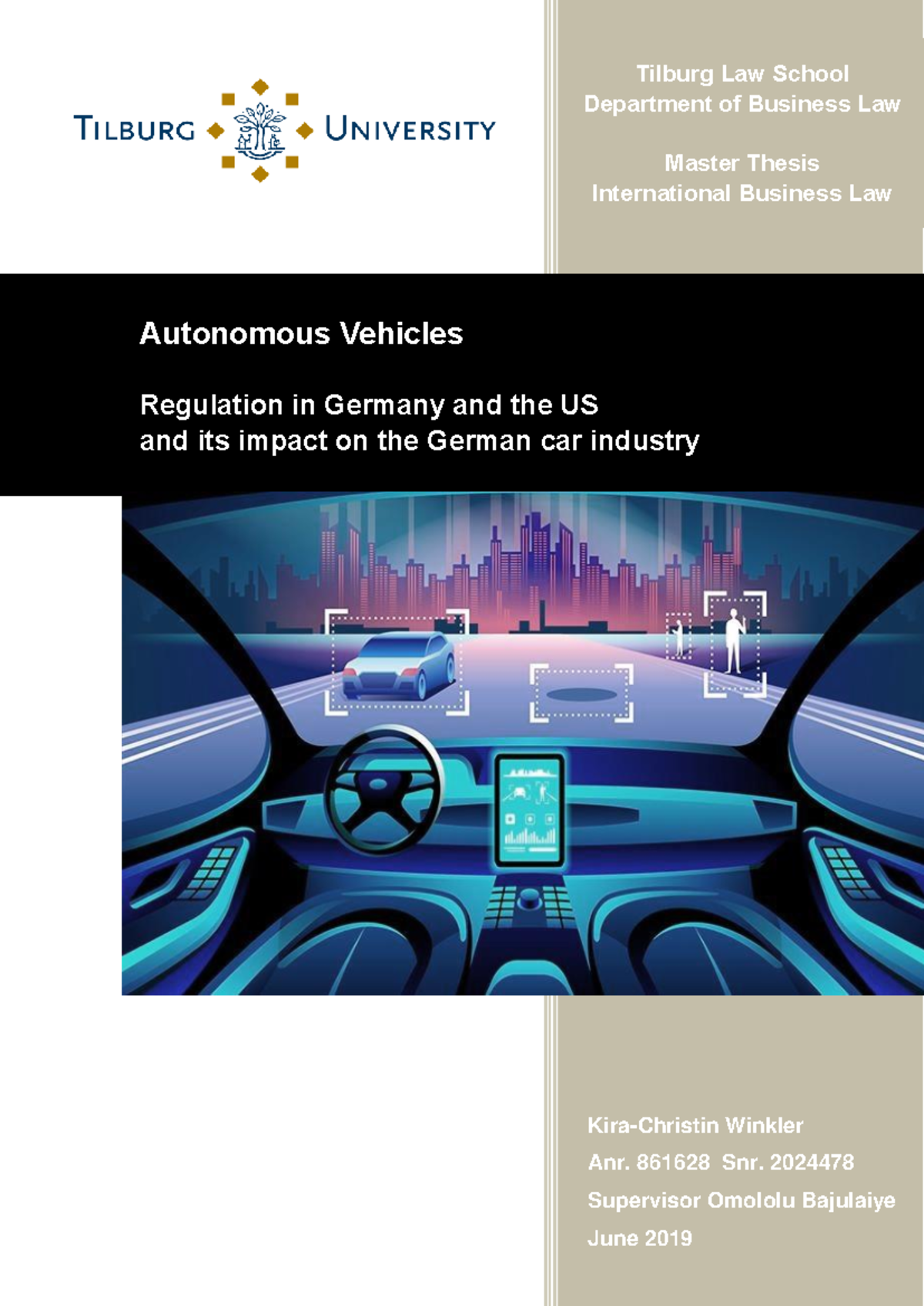Master Thesis: International Business Law on Autonomous Vehicles ...