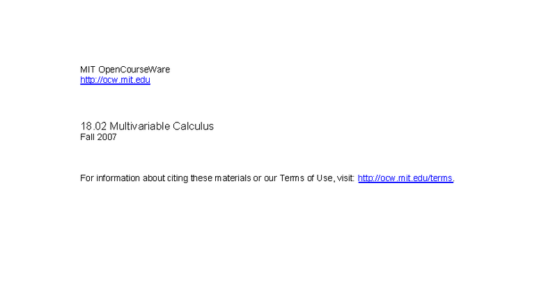 MIT 18.02 Multivariable Calculus Lecture Notes: Weeks 4-5 - Studocu