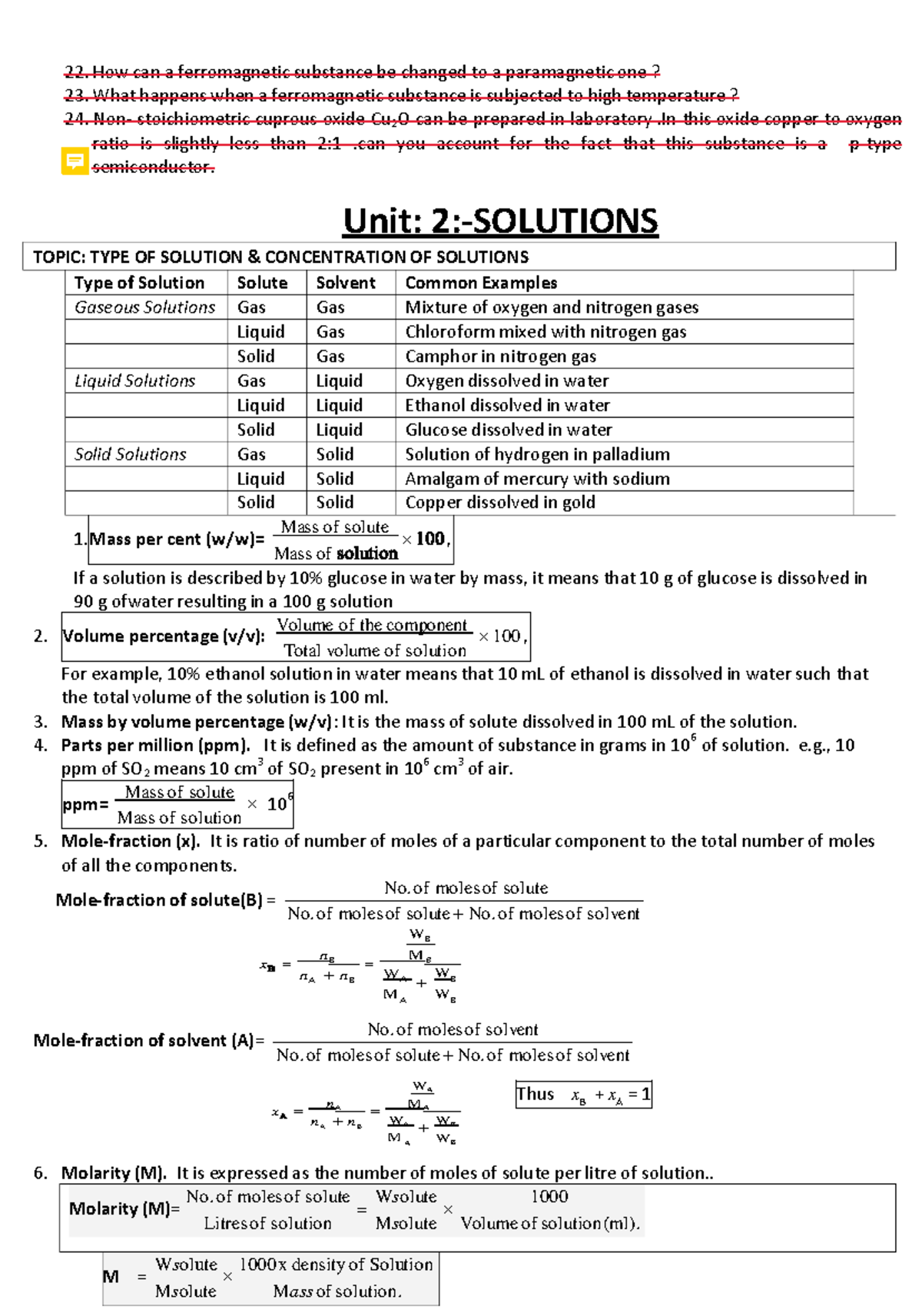 2. Solutions - Chemistry Chapter Practice Questions on Solutions ...