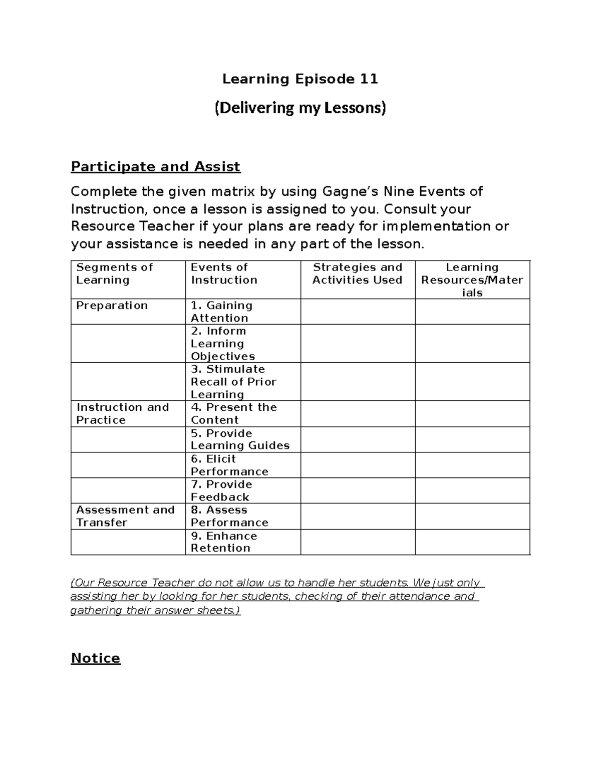 Field Study 2 Episode 11-19 - Learning Episode 11 (Delivering my ...