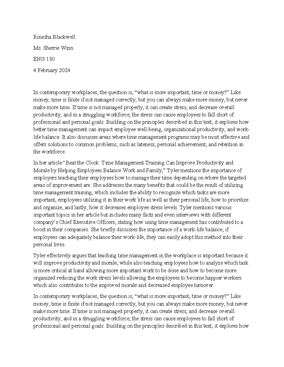 ENG 130 Module Four Preliminary Introduction Template - Write sentences ...