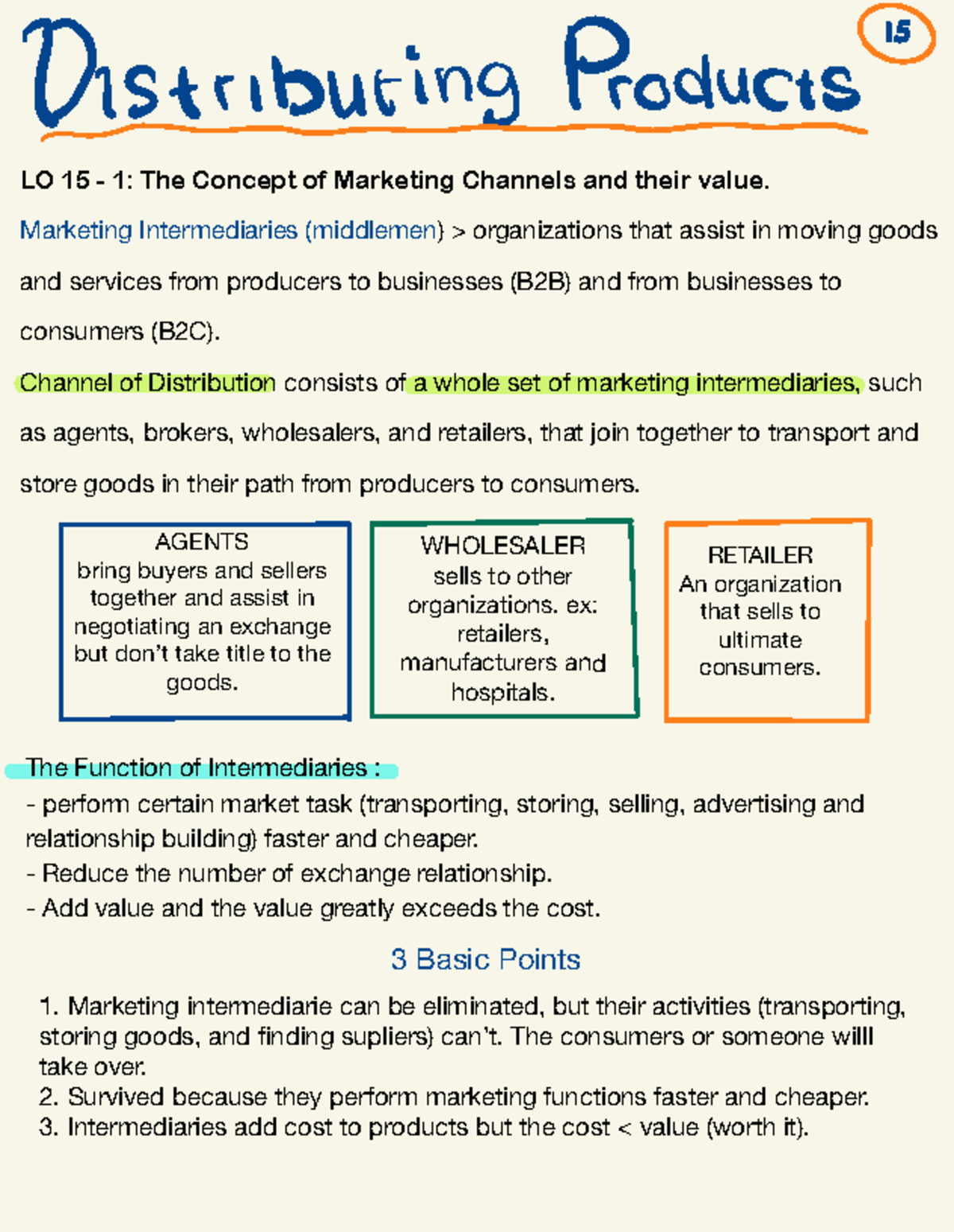 IB 15 & 16: Marketing Channels, Intermediaries, and Their Value - Studocu