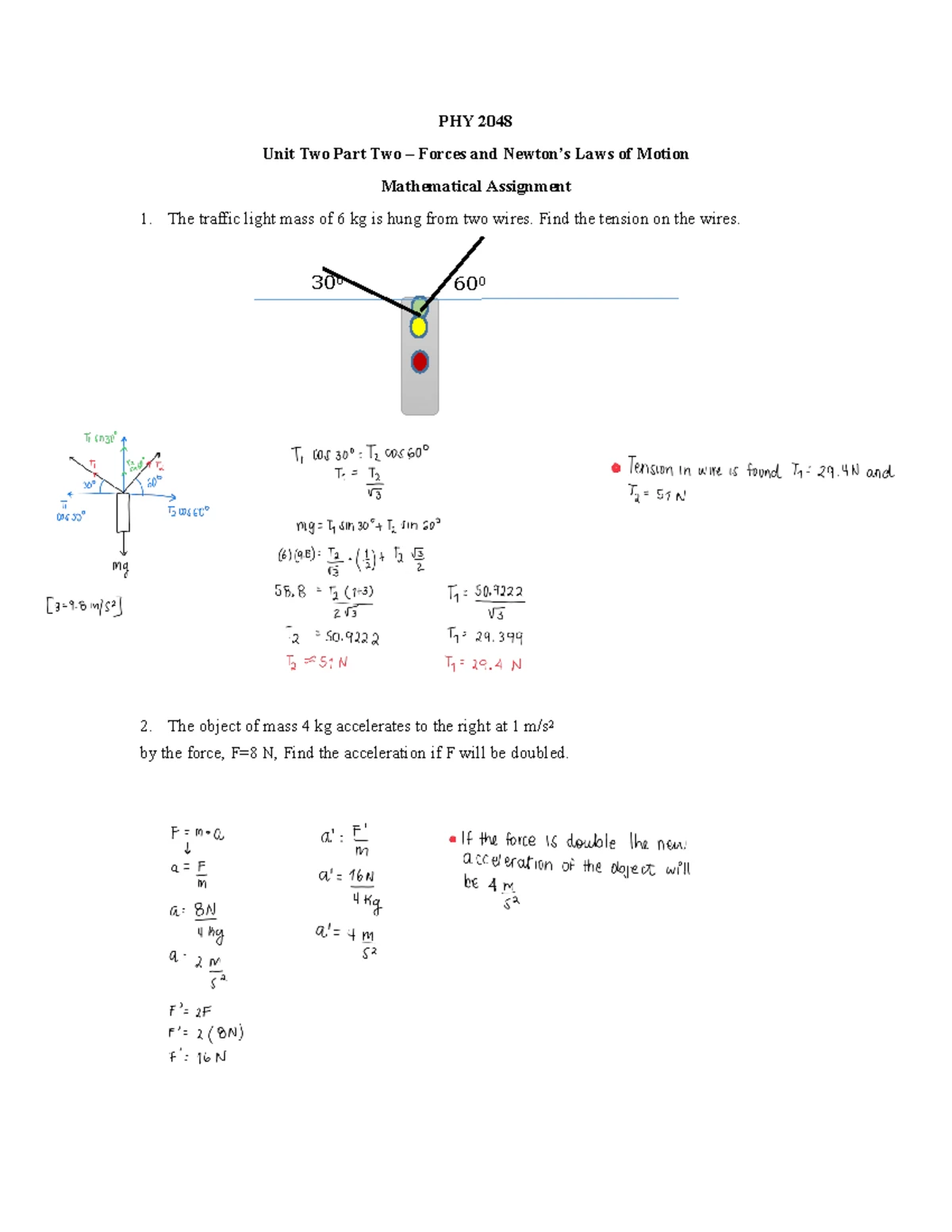 Unit3 Part 2 assignment - PHY 2048 Unit Three Part 2 –Linear Momentum ...