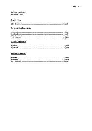 Property Law - Past Paper Marathon Questions - Coownership – DONE In ...