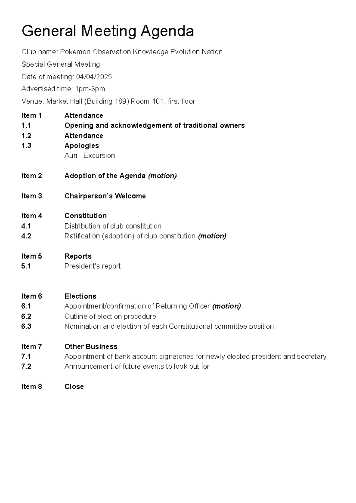 Poken SGM 2025 Agenda - Special General Meeting Details - Studocu