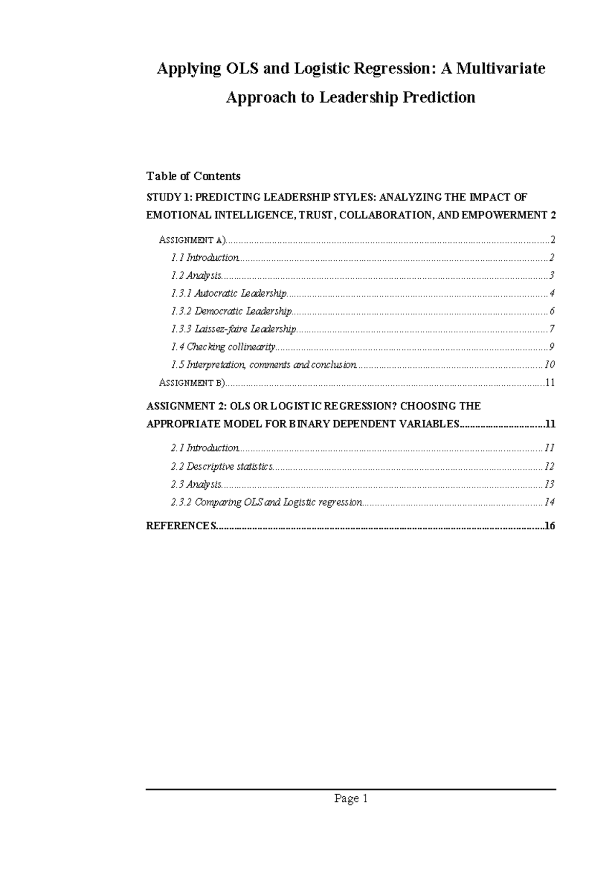 GRA2265 1 Exam 1 - Data Analysis: OLS & Logistic Regression Insights ...