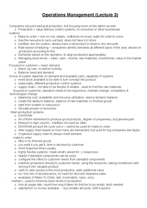 Lecture 15, Chapter 11, Capacity Planning and Control. - Operations Management Revision: Lecture ...